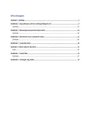 Diversiteit en klasmanagement samenvatting - Diversiteit en klasmanagement: Algemene inleiding ...
