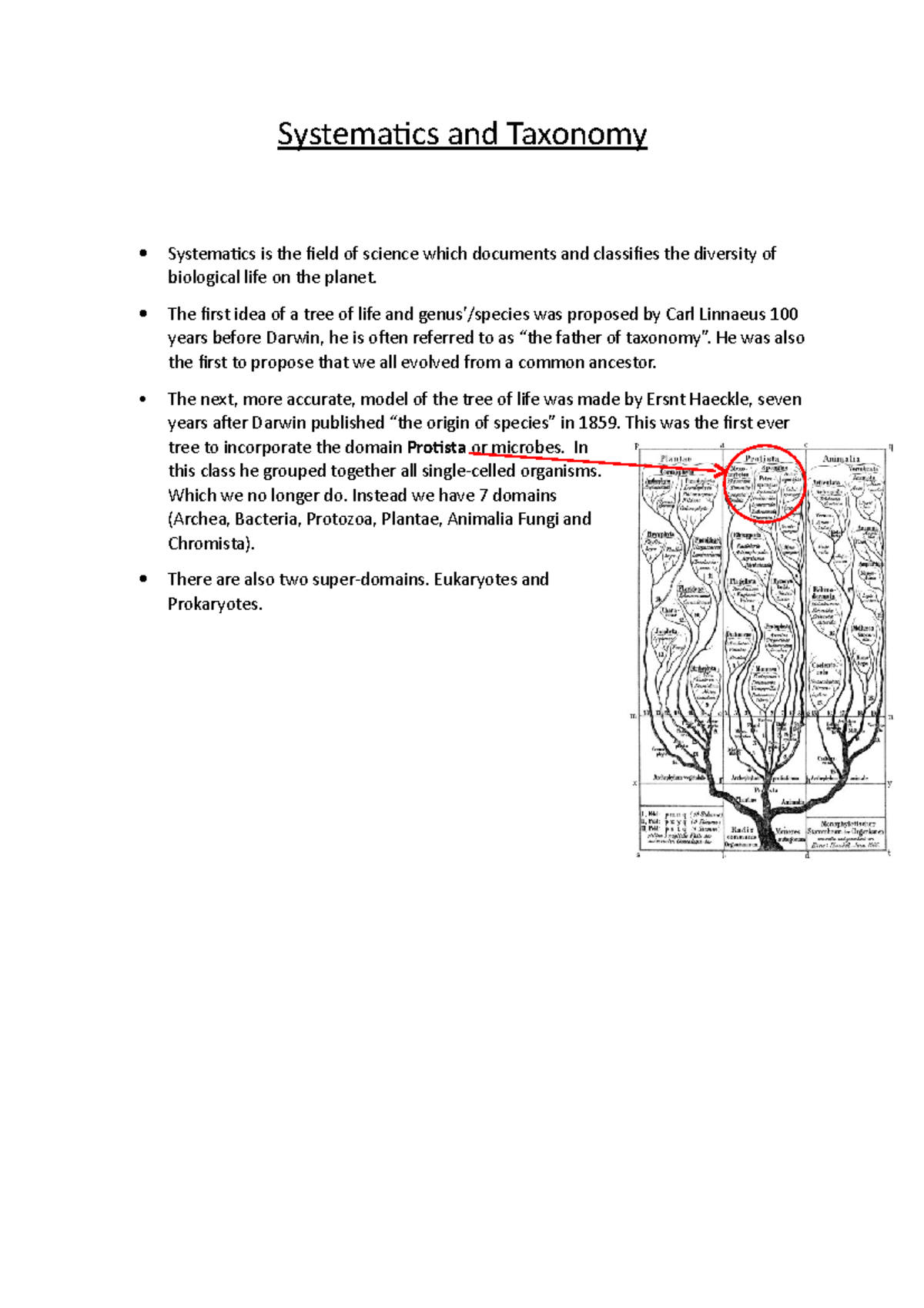 Systematics and Taxonomy - The first idea of a tree of life and genus ...