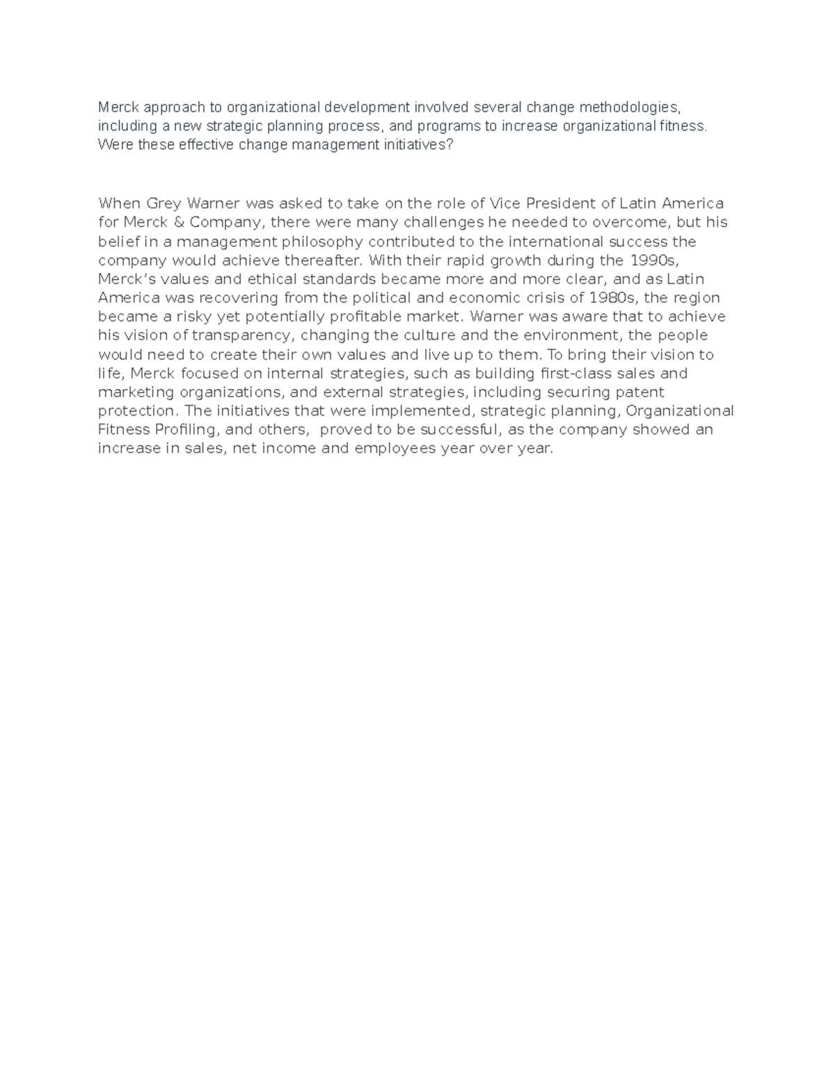 Interactive Learning Blog - Merck approach to organizational ...