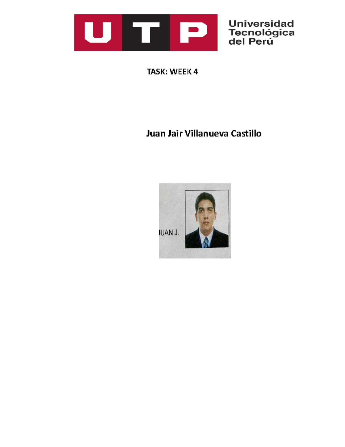 TASK-week 4 - week 4 - TASK: WEEK 4 Juan Jair Villanueva Castillo ...