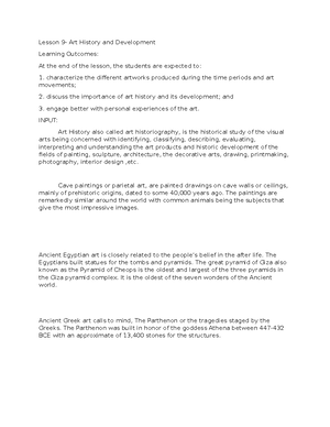 ART Appreciation Module 7 - ART APPRECIATION MODULE 7 An artist is considered to be a person ...