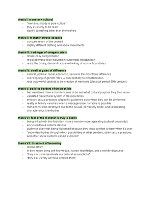 Monsters final guide - MONSTERS THEA 80-C 2018 FINAL EXAM STUDY GUIDE ...