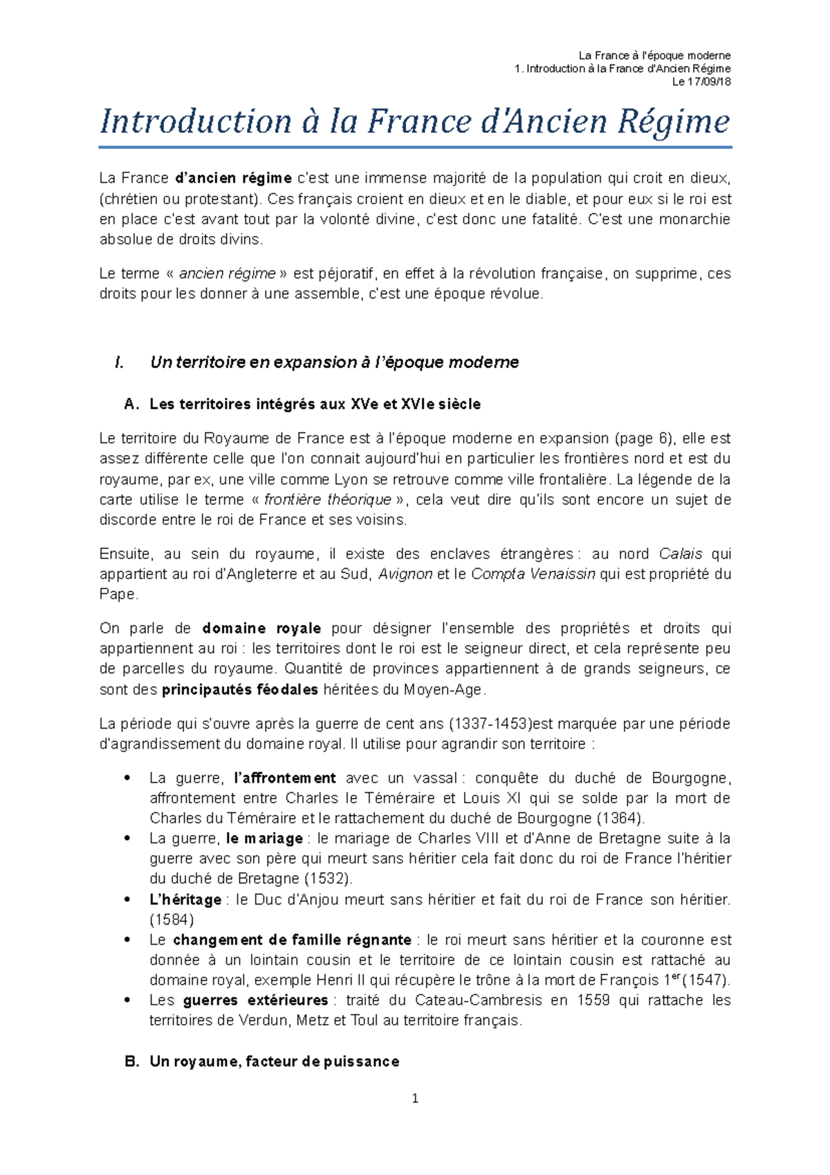 1. Introduction à la France d'Ancien Régime - Introduction à la France ...
