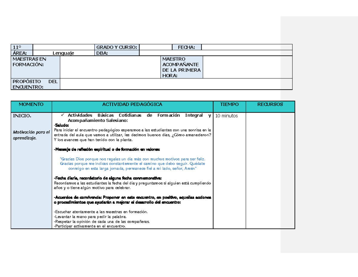 Pdf - Planeacion grados octavos - 11° GRADO Y CURSO: FECHA: ÁREA ...