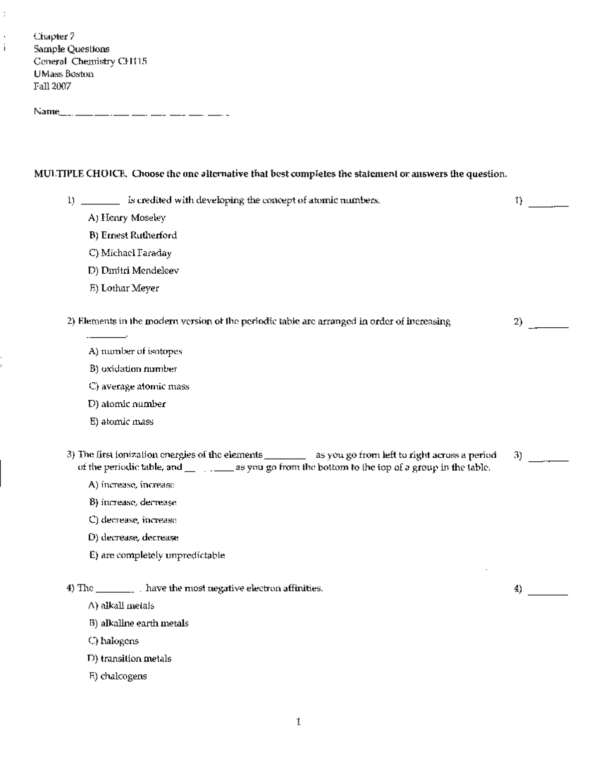 Chapter 7 - CHEM111 - Studocu