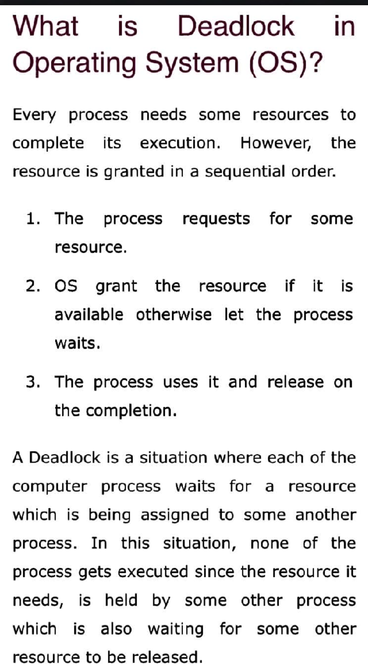 Deadlock-OS-3 - This is chapter 3 notes - deadlock - What is Deadlock ...
