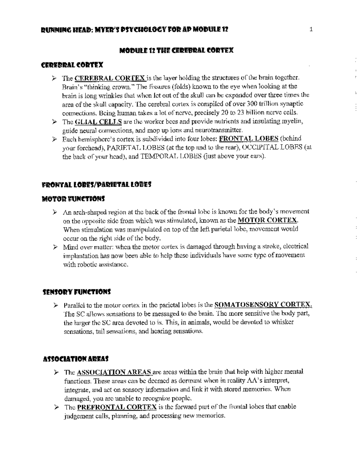 Module 12 - CHEAT SHEET - PSY 150 - Studocu
