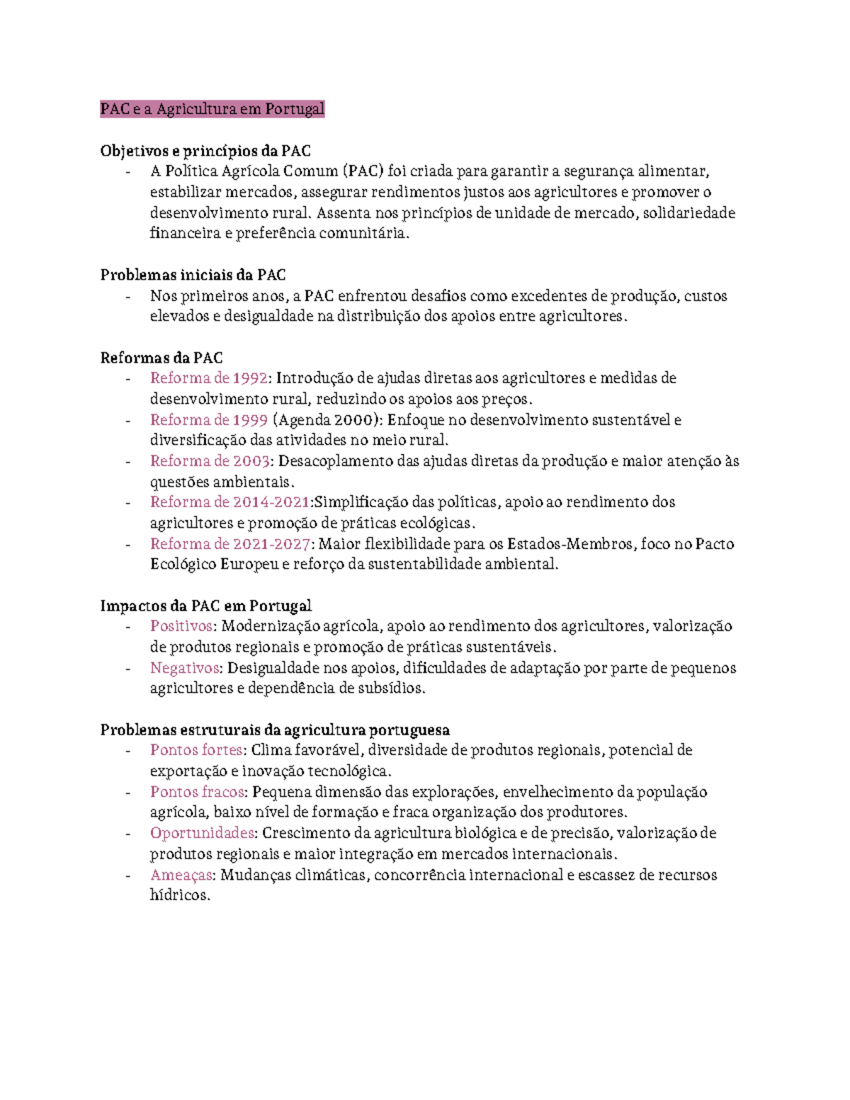 PAC e a Agricultura em Portugal - PAC e a Agricultura em Portugal ...