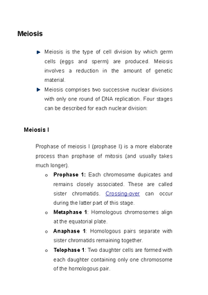 Meiosis and the Cell Cycle - Meiosis and the Cell Cycle The special ...
