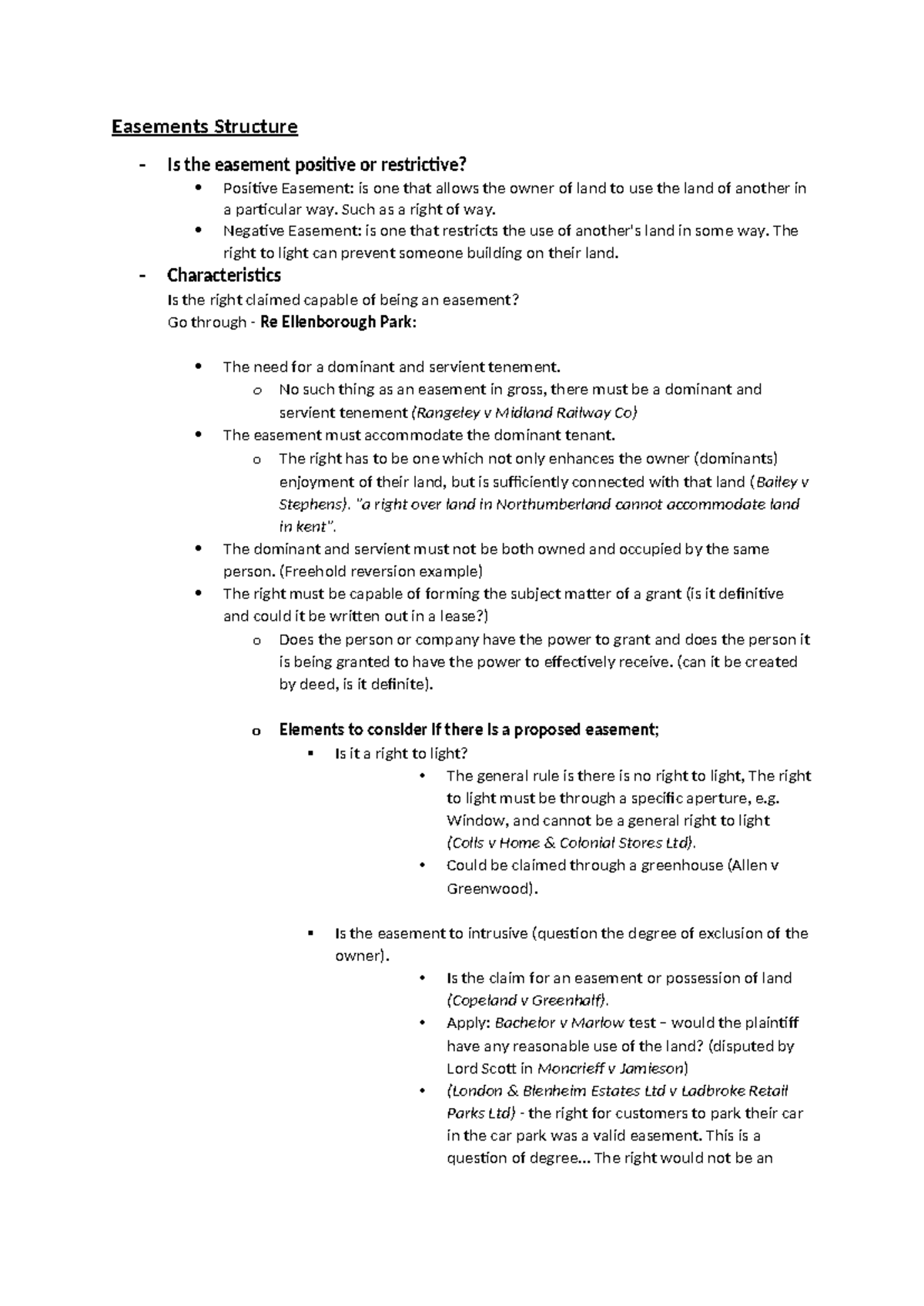 Easements full structure - Easements Structure - Is the easement ...