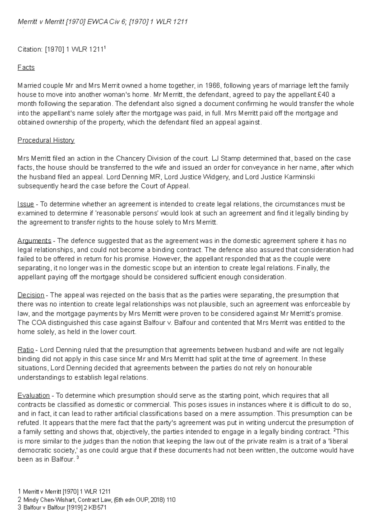 21st Century Legal Studies Summative - Merritt v Merritt [1970] EWCA ...