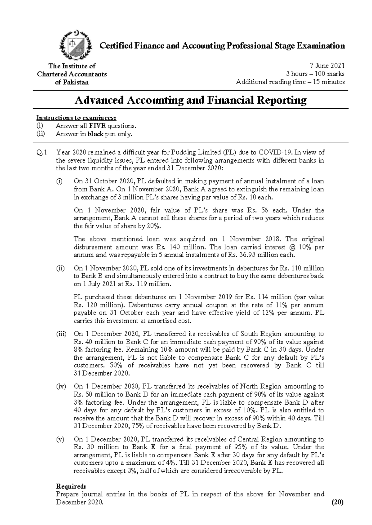 CFAP 1 AFR Summer 2021 - CFAP-6 - PK-2 Audit Execution and Conclusion ...
