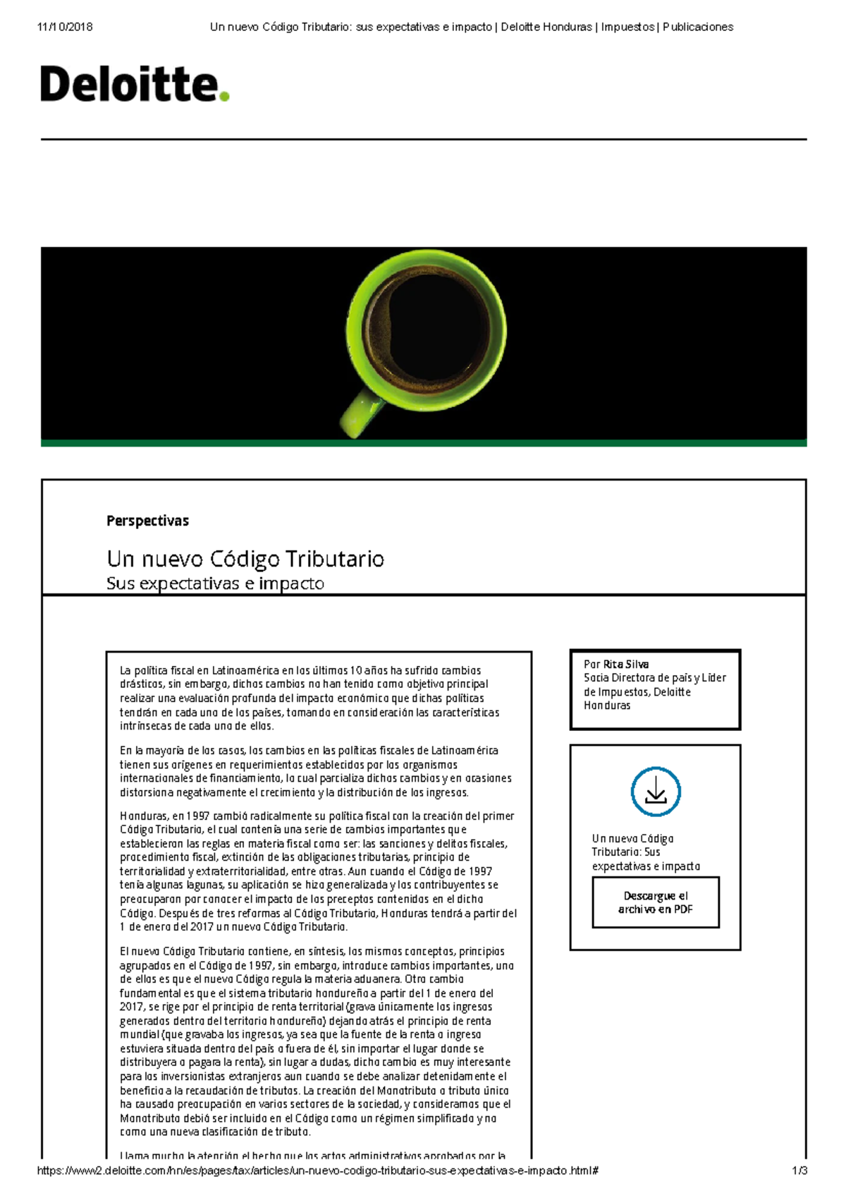 Un nuevo Código Tributario sus expectativas e impacto Deloitte Honduras ...