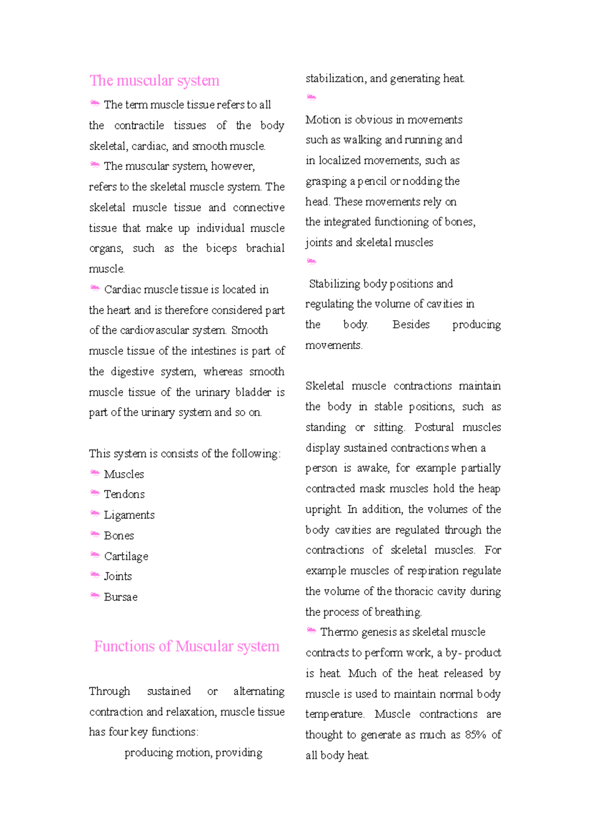 The muscular system Reviewer - The muscular system The term muscle ...