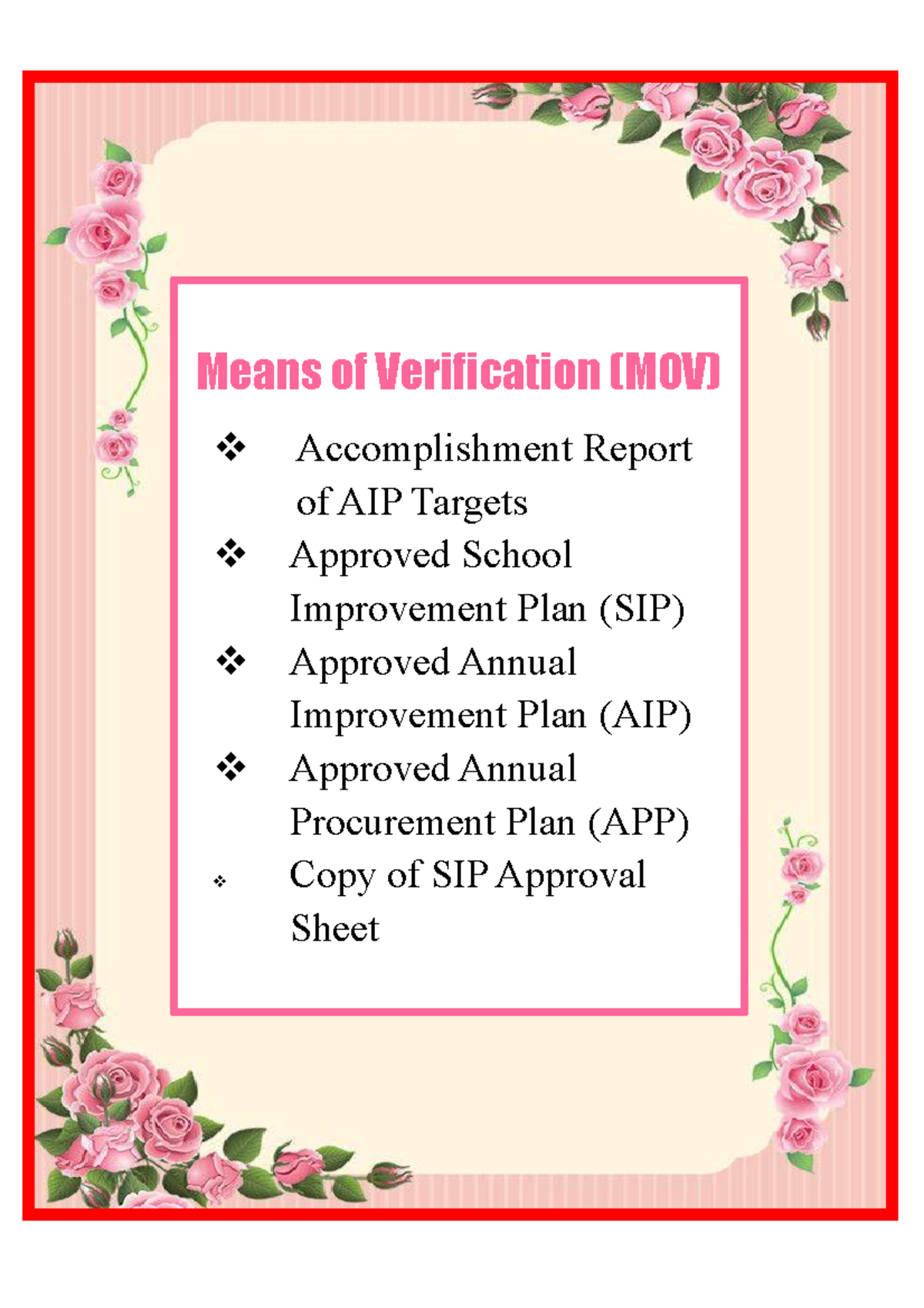 Mov opcrf - management - Accomplishment Report of AIP Targets Approved ...