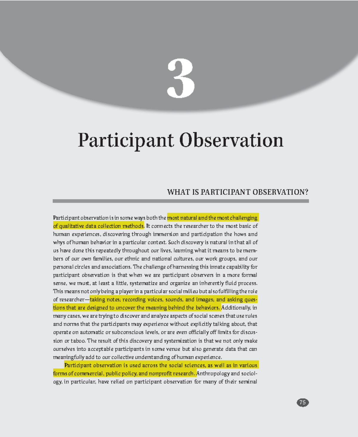 Participant Observations-1 - 57 8 75 3 Participant Observation WHAT IS ...