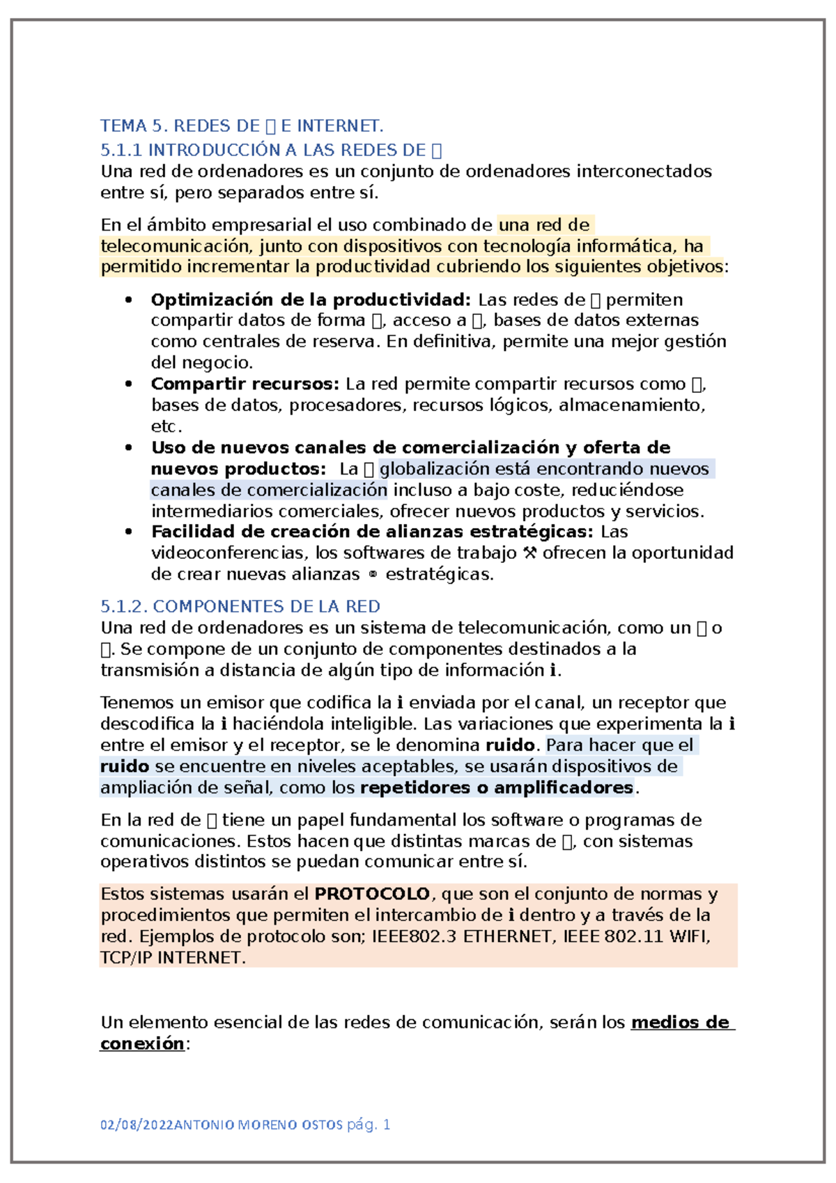 Tema 5. Redes DE Internet - TEMA 5. REDES DE 🐀 E INTERNET. 5.1 INTRODUCCIÓN A LAS REDES DE 🐀 Una ...