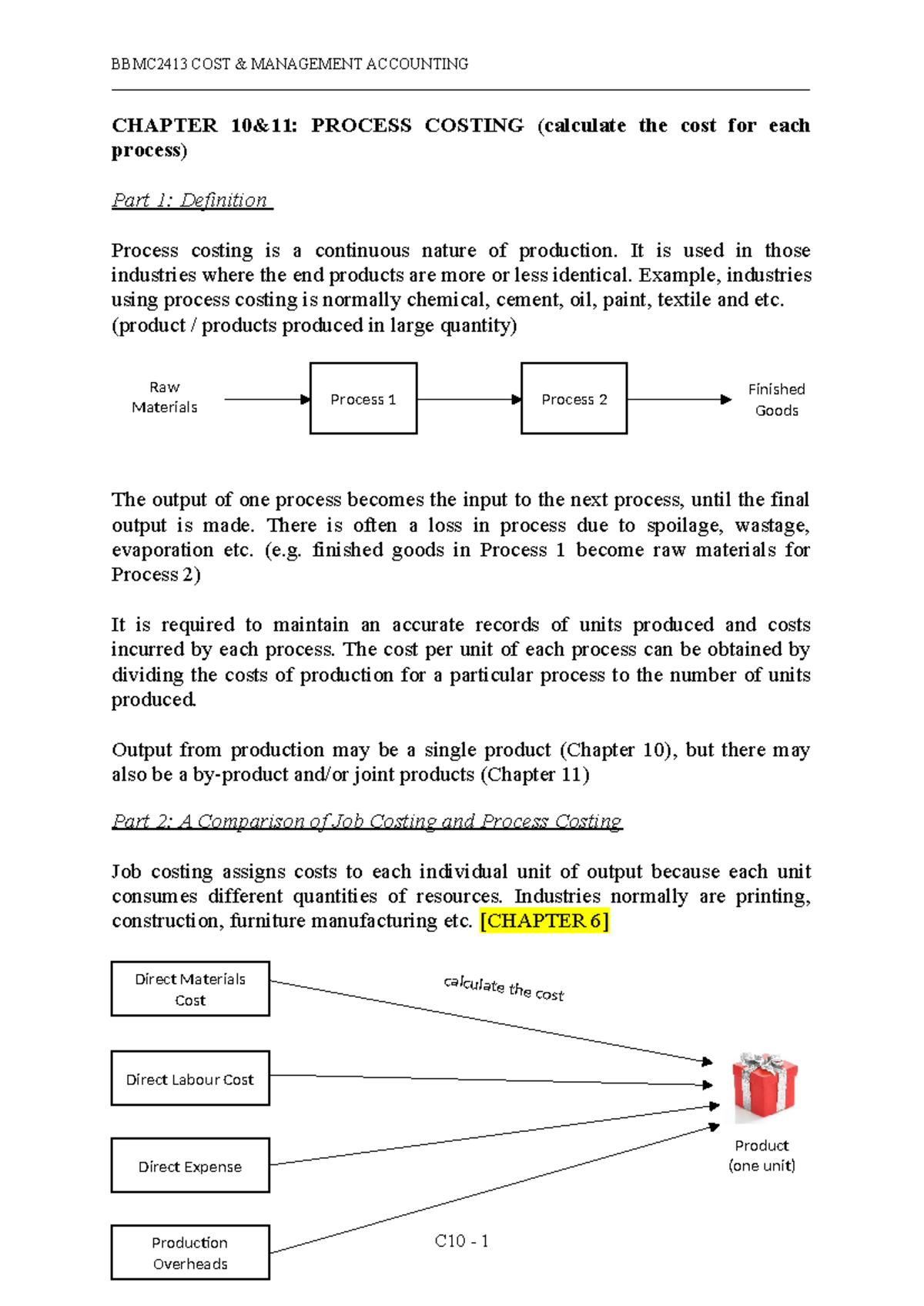 Chapter 10 cost and management accounting lecture notes 111111 - - Studocu