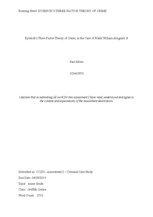 Criminology Trait Theory - Chapter 5 Trait Theory Introduction to Trait ...