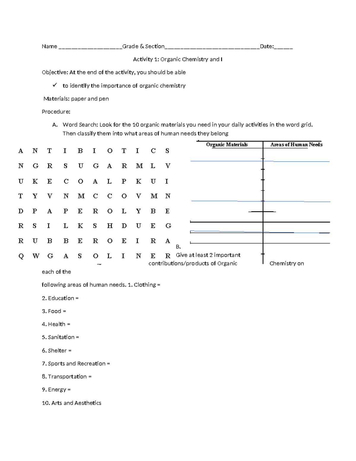 Activity consumer chem q1 - Name ______________Grade & - Studocu