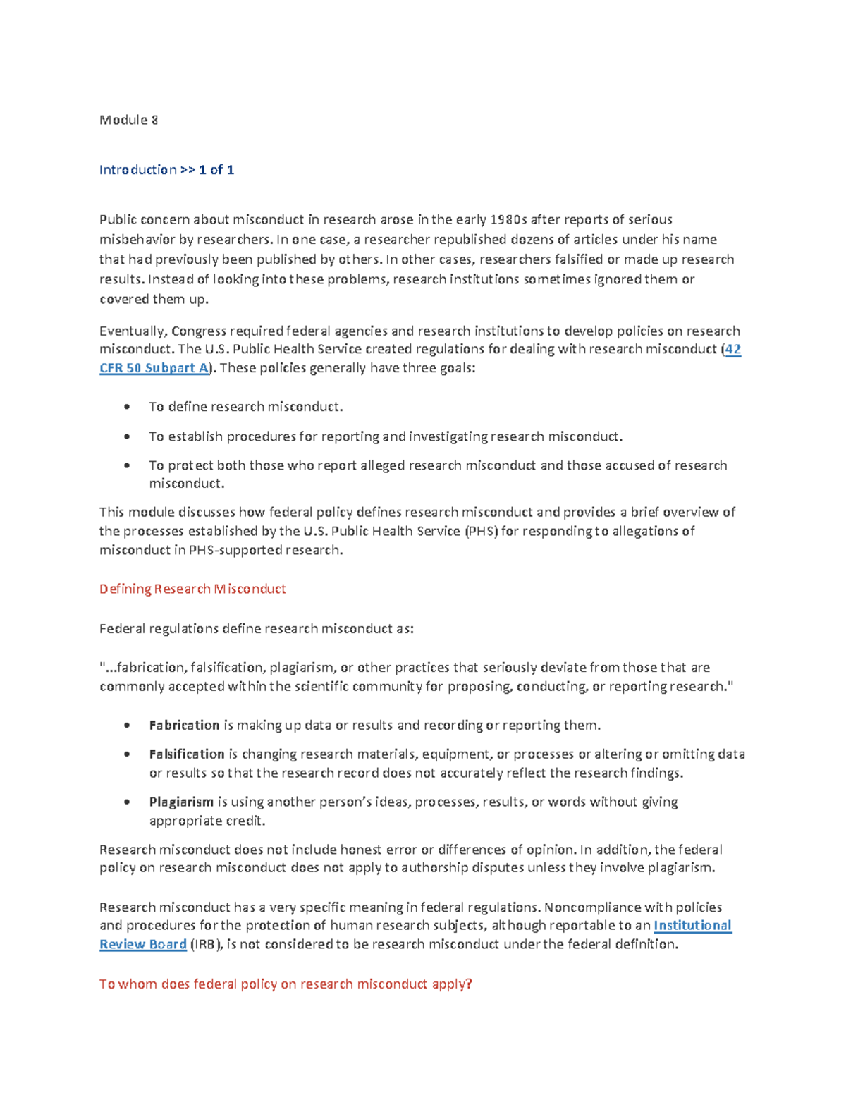 Research Misconduct Good Clinical Practice Module 8 - Module 8 ... Research Misconduct Good Clinical Practice Module 8 - Module 8 ...