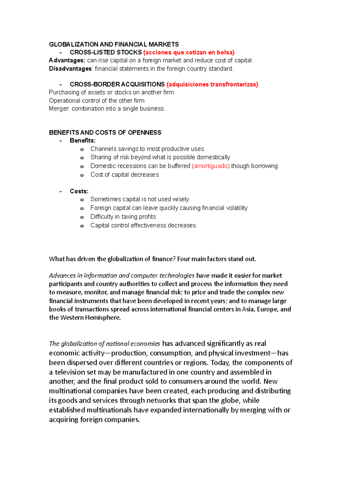 Globalization AND Financial Markets - GLOBALIZATION AND FINANCIAL ...