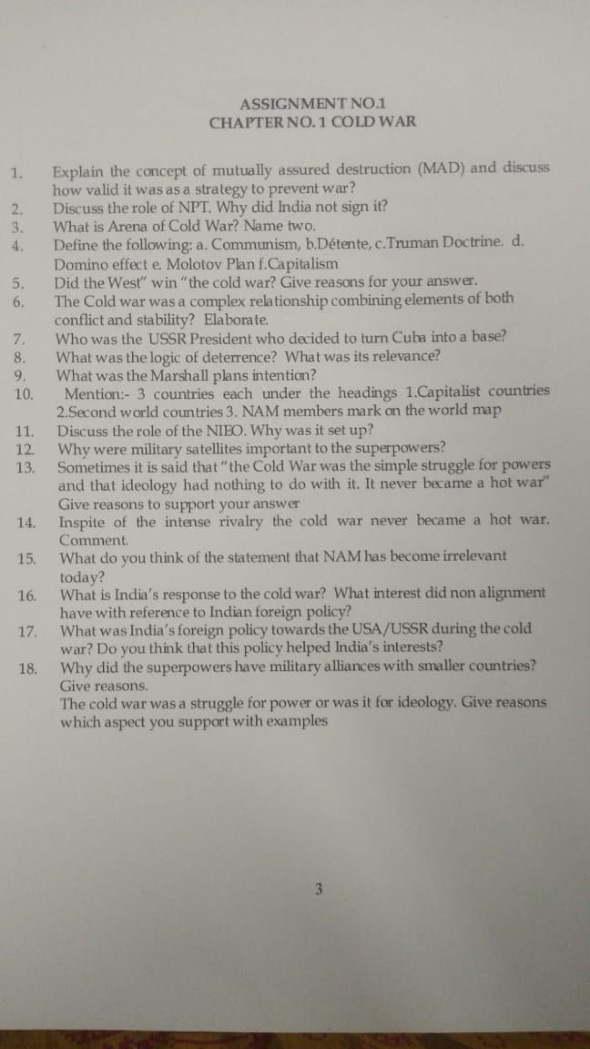 Class 12 cold war Notes - ,,,,,, - Political science - Studocu