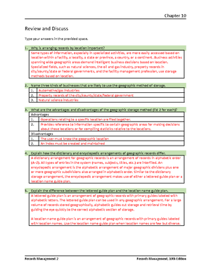 Module 6 Chapter 9 Review and Discuss Questions - Review and Discuss ...