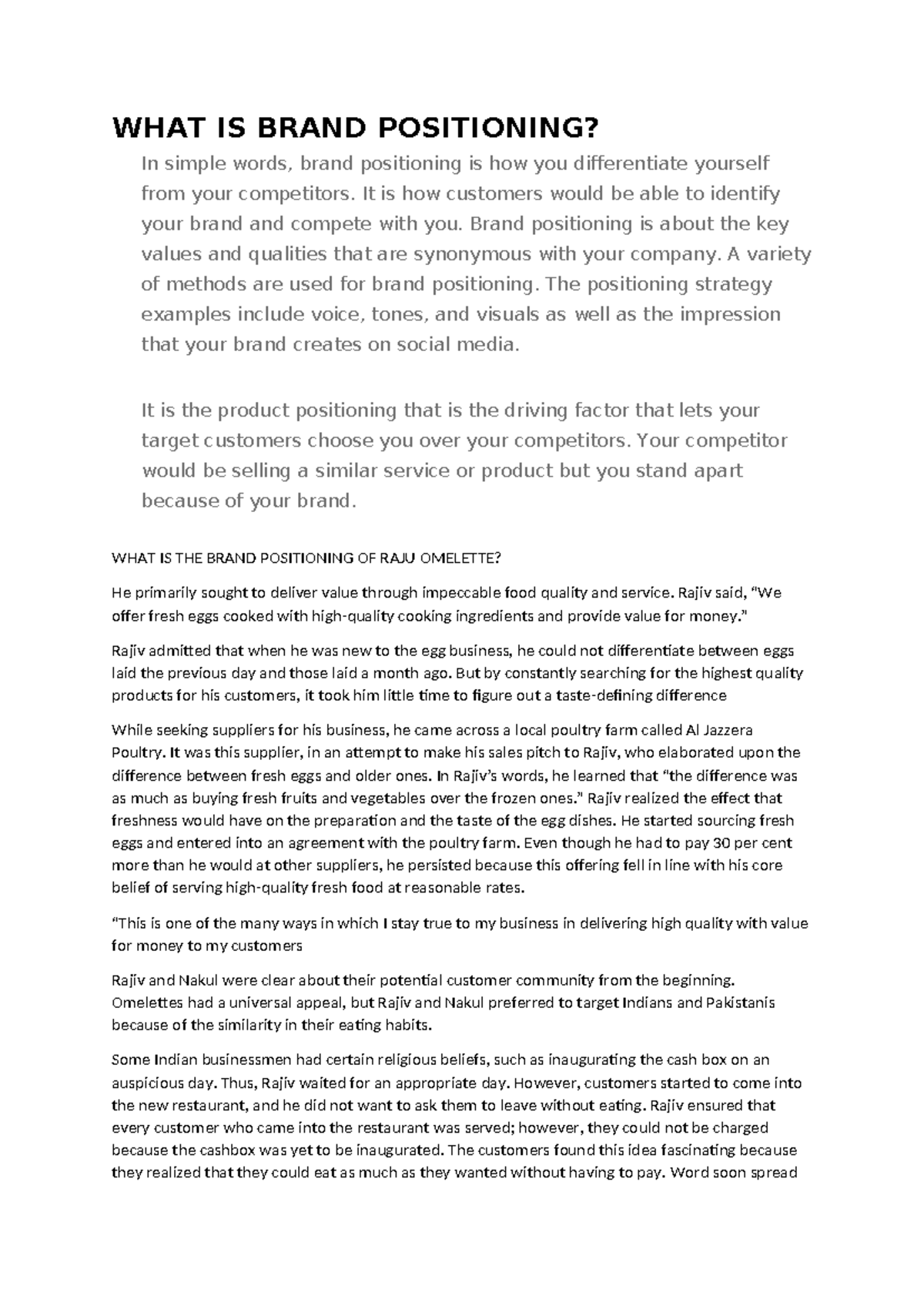 WHAT IS Brand Positioning - WHAT IS BRAND POSITIONING? In simple words ...