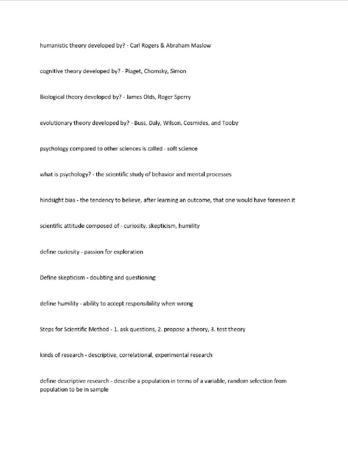 Psych page 3 - exam 1 study guide, professor Yates - PSY 120 - Studocu
