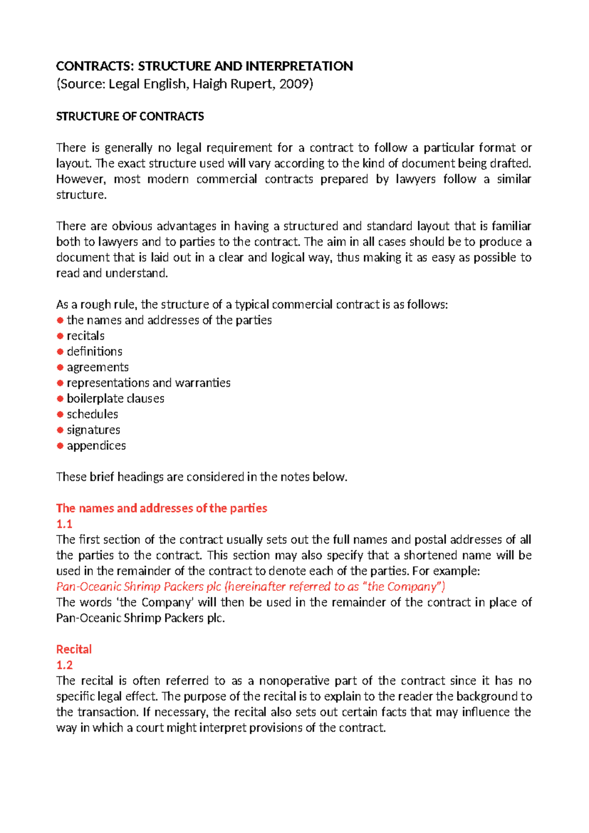 Contract Structure - ccjsjubsadhu - CONTRACTS: STRUCTURE AND ...