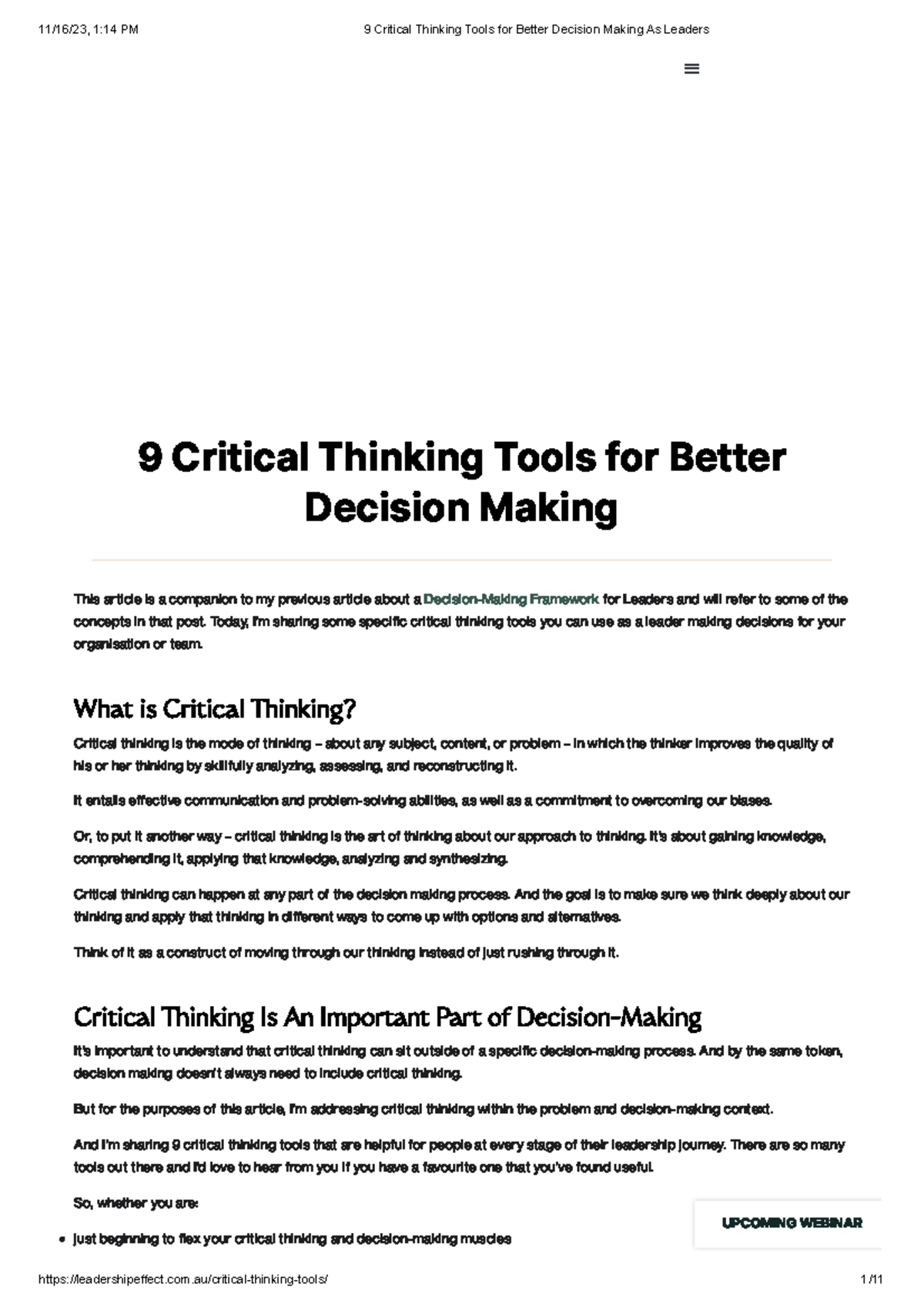 9 Critical Thinking Tools for Better Decision Making As Leaders - 9 ...