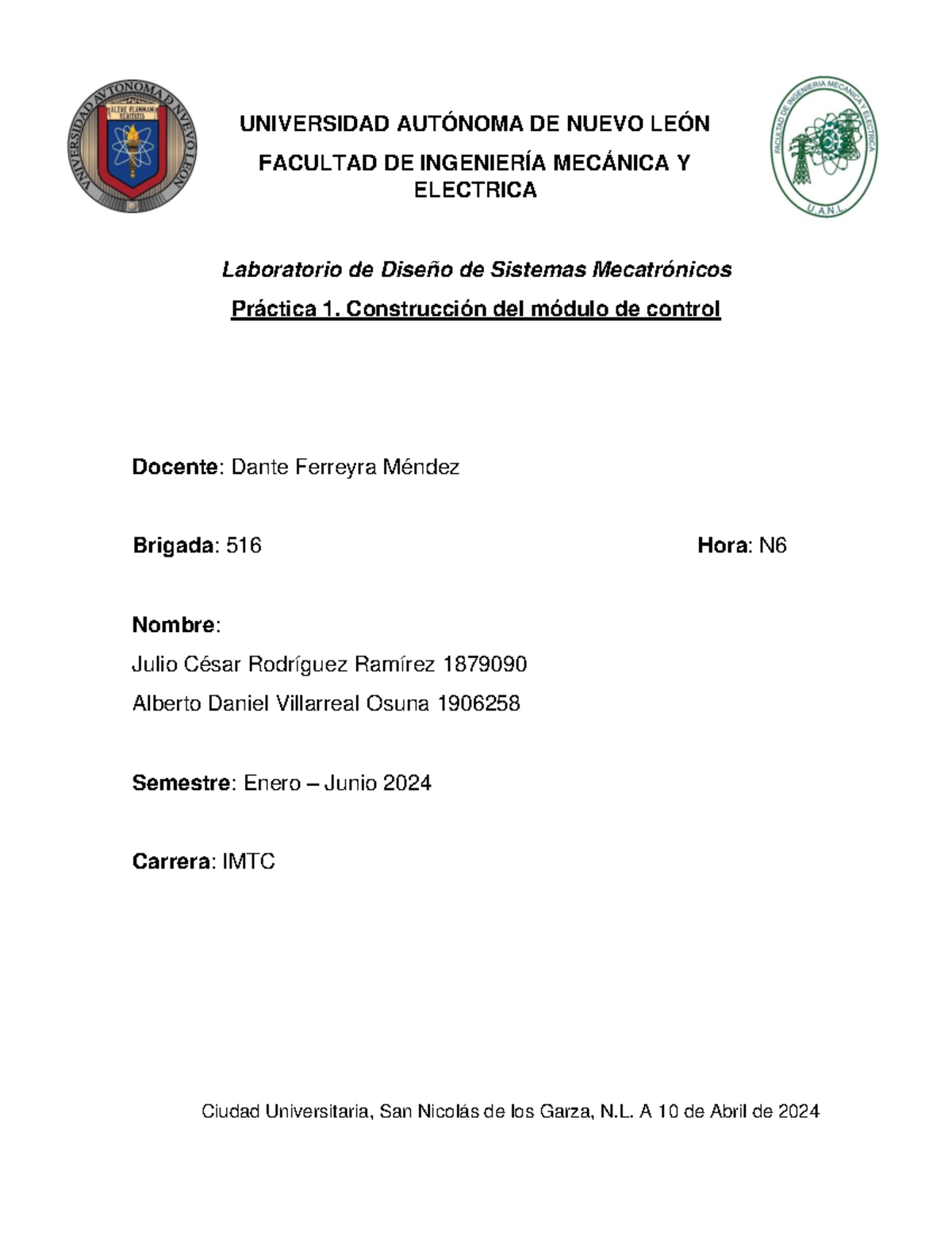 Práctica 1 Lab. DSM - Laboratorioo - UNIVERSIDAD AUTÓNOMA DE NUEVO LEÓN ...