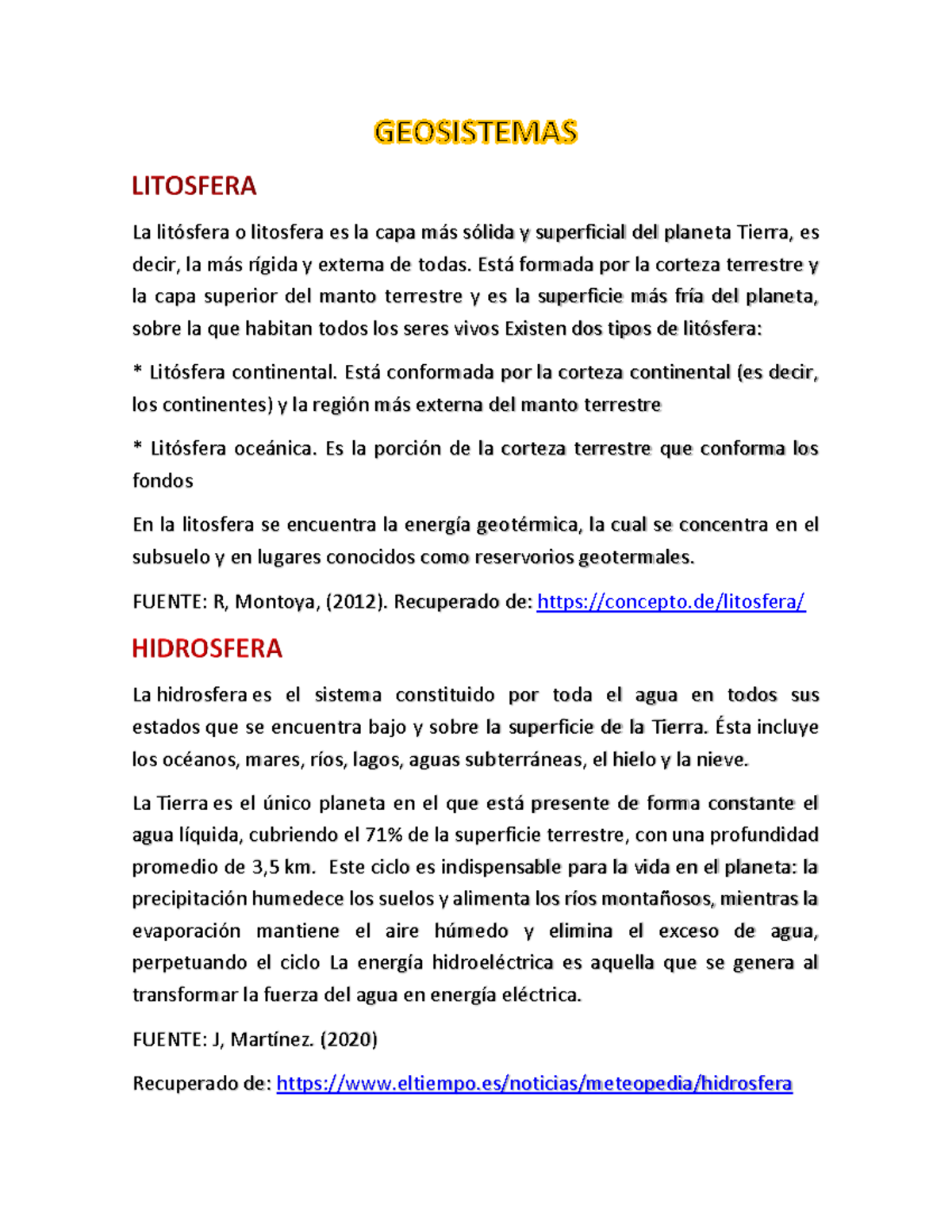 Geosistemas - Trabajo de ayuda - La litÛsfera o litosfera es la capa m ...