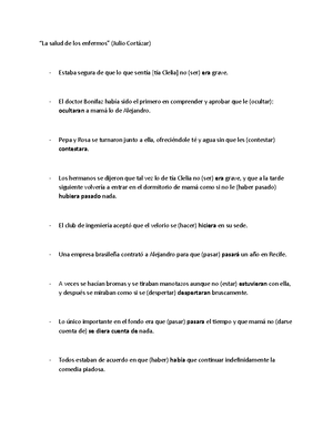 Salud de los enfermos 1 - SPAN 245, Ovalle-Child Subjuntivo y “La salud ...