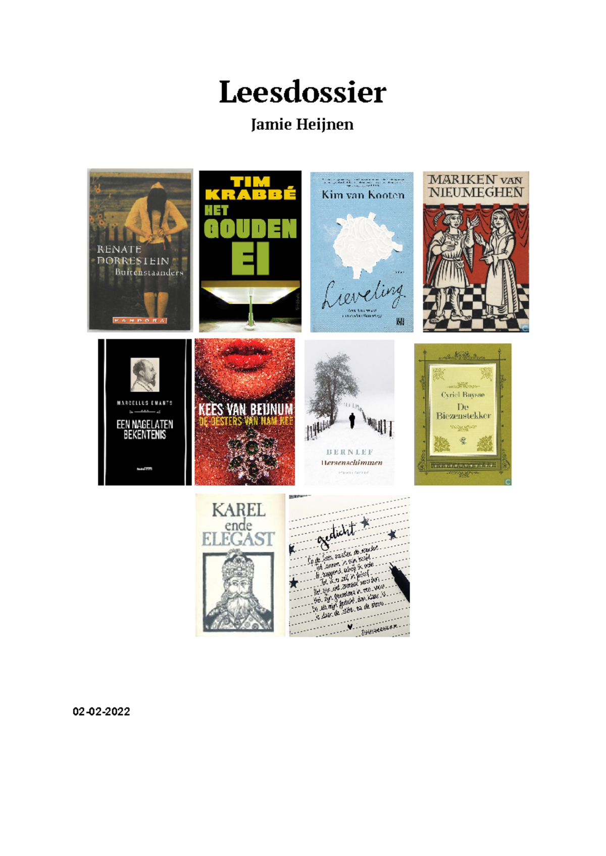 Leesdossier jamie - Leesdossier Jamie Heijnen 02-02- Inhoudsopgave 1 ...