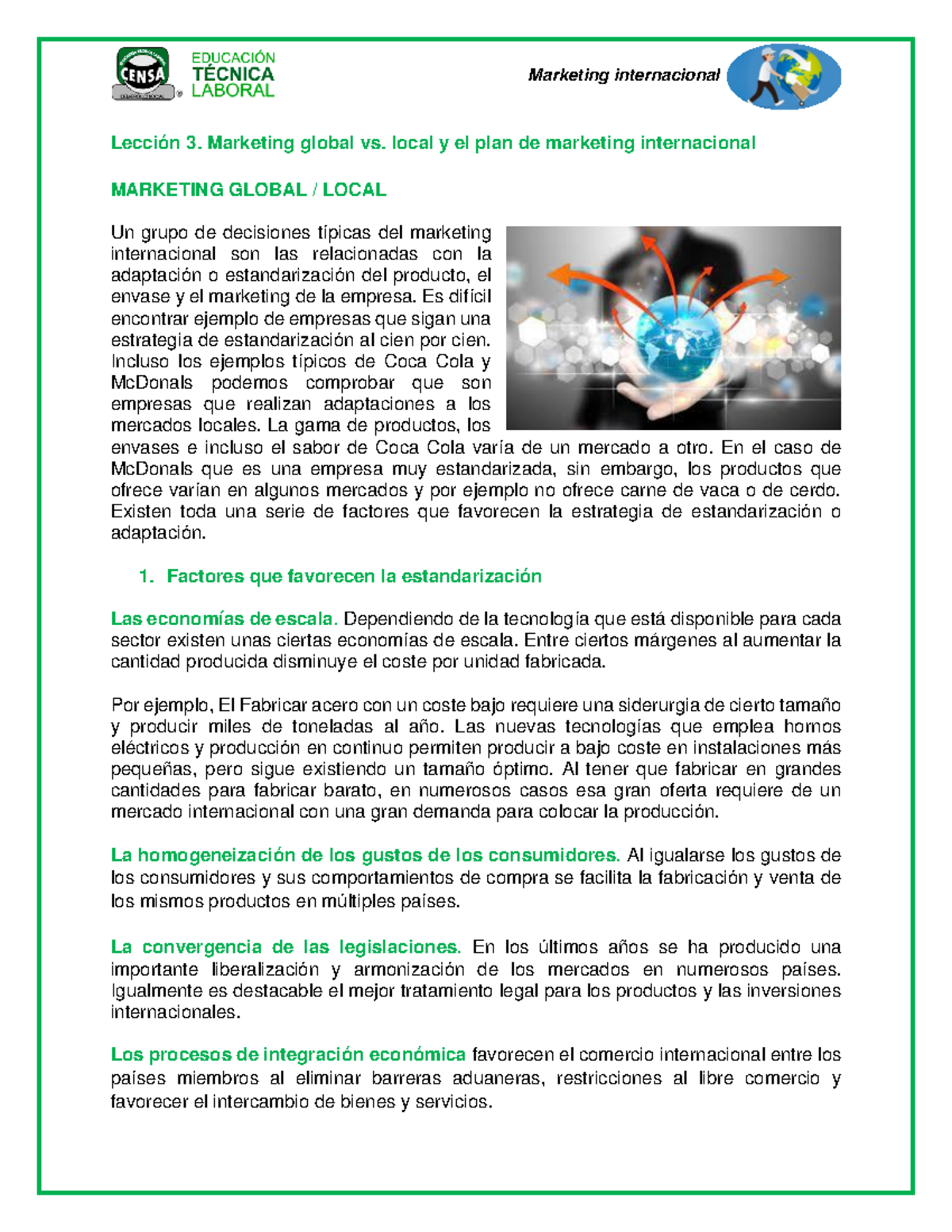 Leccion 3 - exelente - Marketing internacional Lección 3. Marketing ...