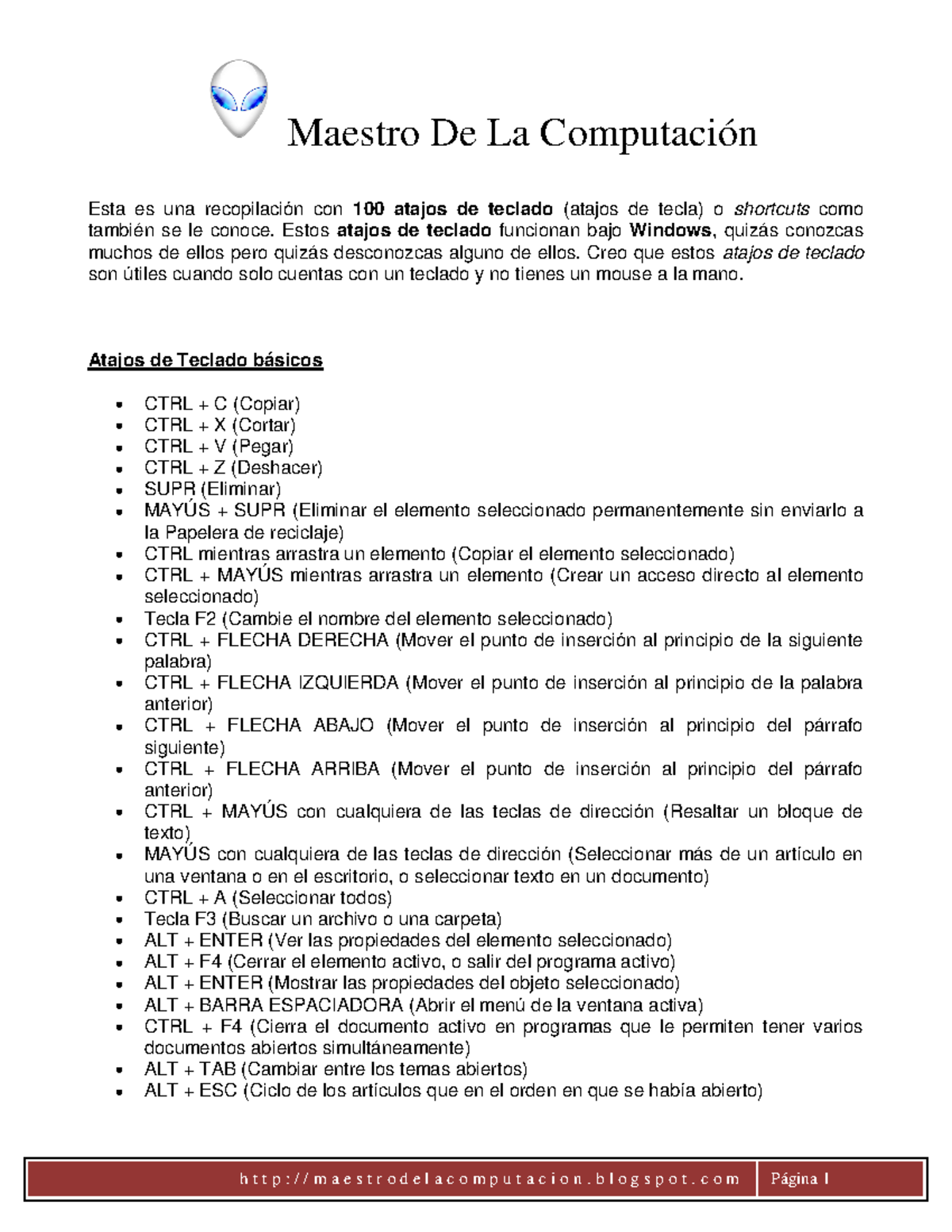 100 atajos de teclado en windows - Esta es una recopilación con 100 ...