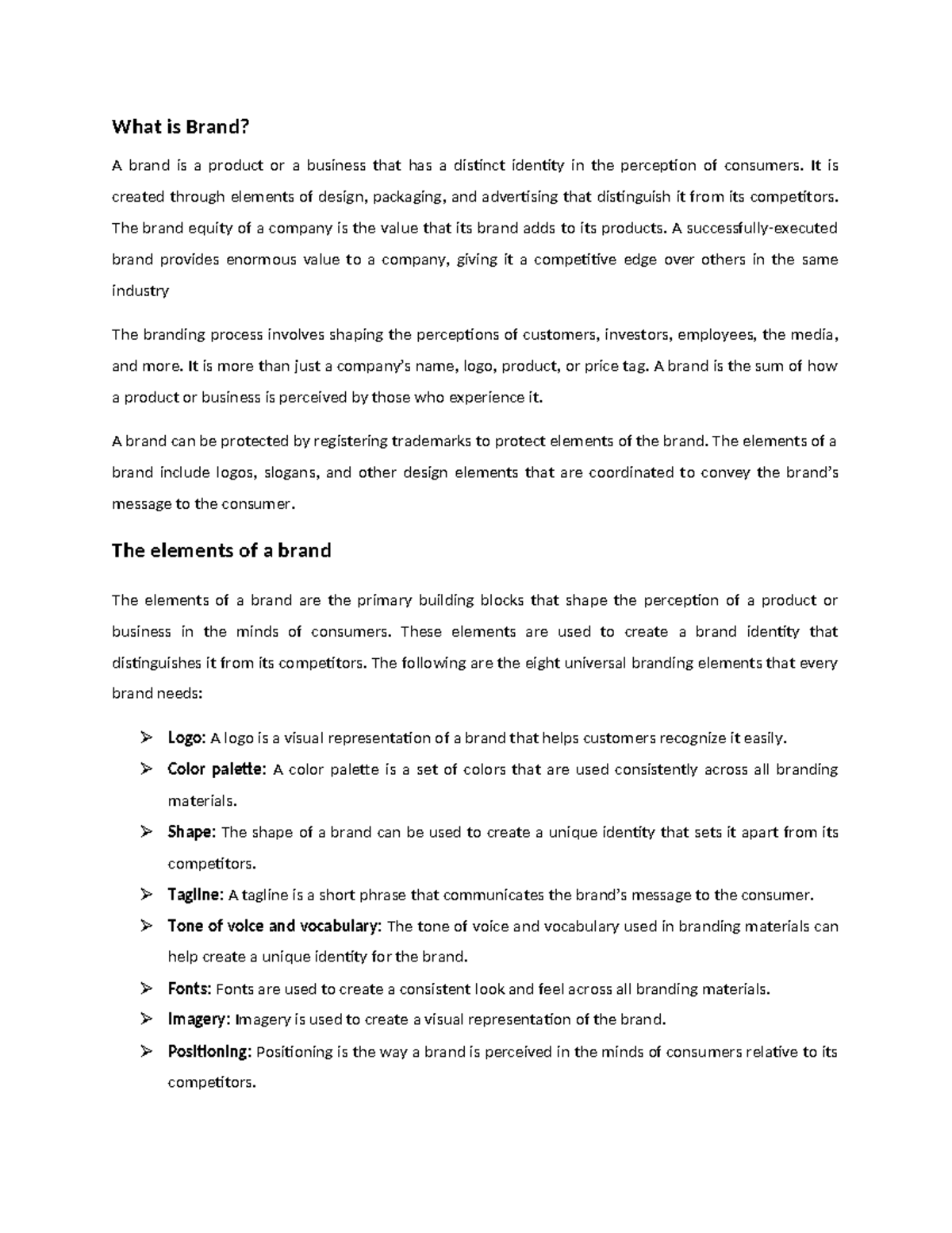 New Microsoft Word Document - What is Brand? A brand is a product or a ...