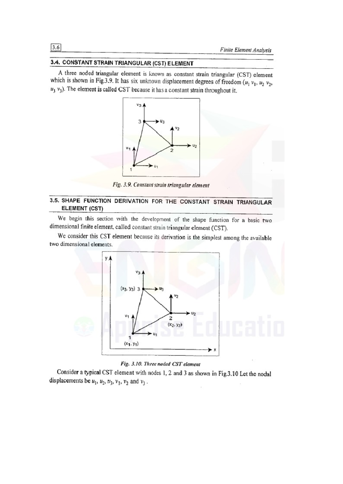 Derivation - problem - 3 Finite Element Analysis 3. CONSTANT STRAIN ...