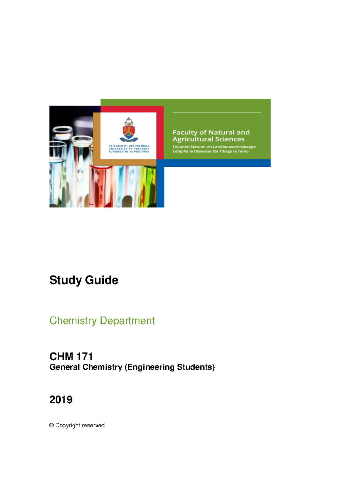 CHM 171 Study Guide - Study Guide Chemistry Department CHM 171 General ...