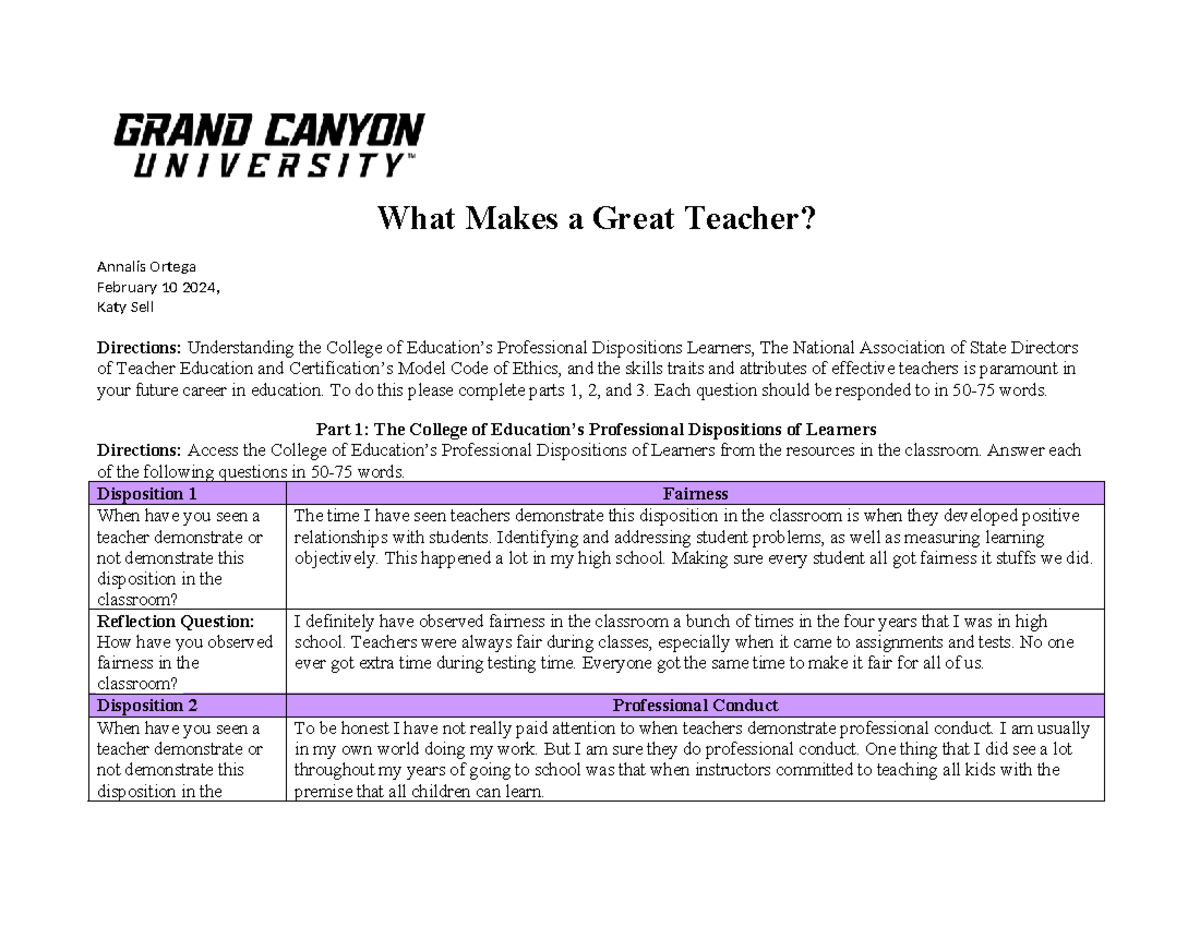 UNV 108 T5 What Makes a Great Teacher - What Makes a Great Teacher ...