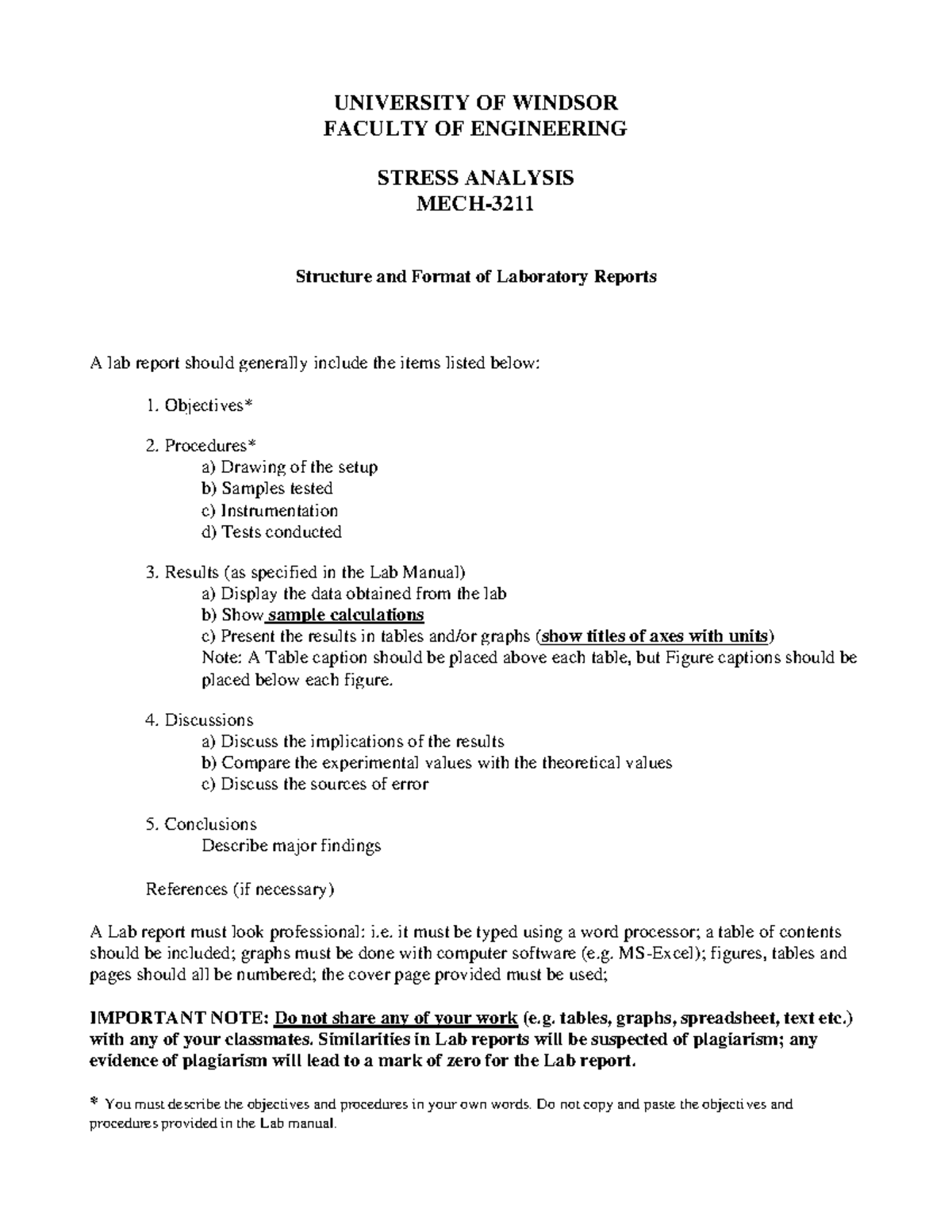 MECH-3211-Structure & Format of Lab Reports - UNIVERSITY OF WINDSOR ...