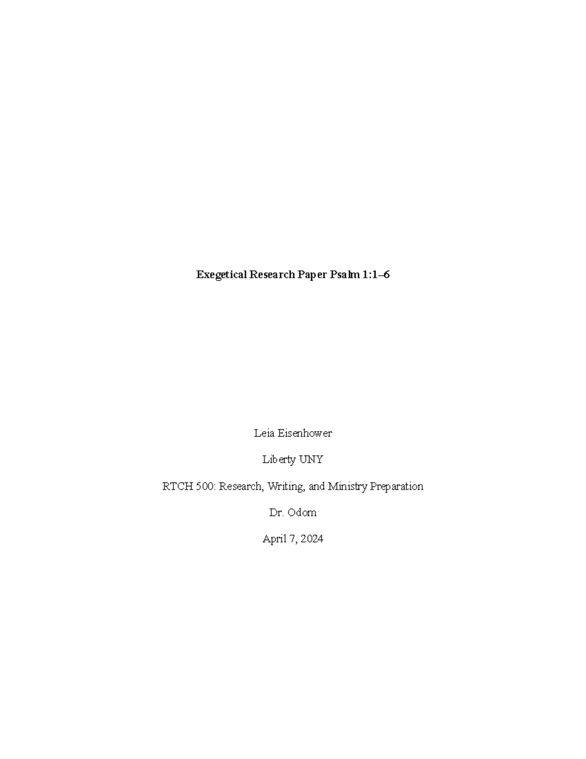 Exegetical Research Paper Psalm 1-1–6 - Apr. 6 @ 11 45 am - Exegetical ...