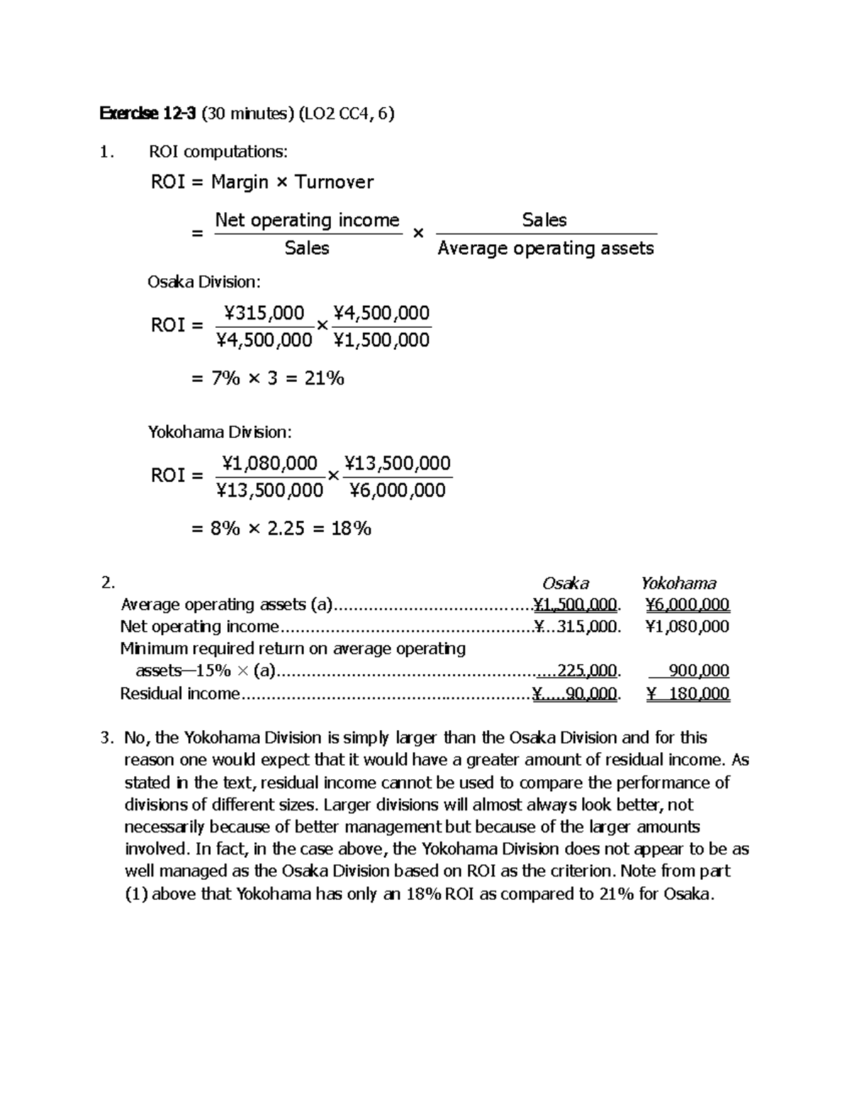Exercise 12-3 Principles of Managerial Accounting - Exercise (30 ...