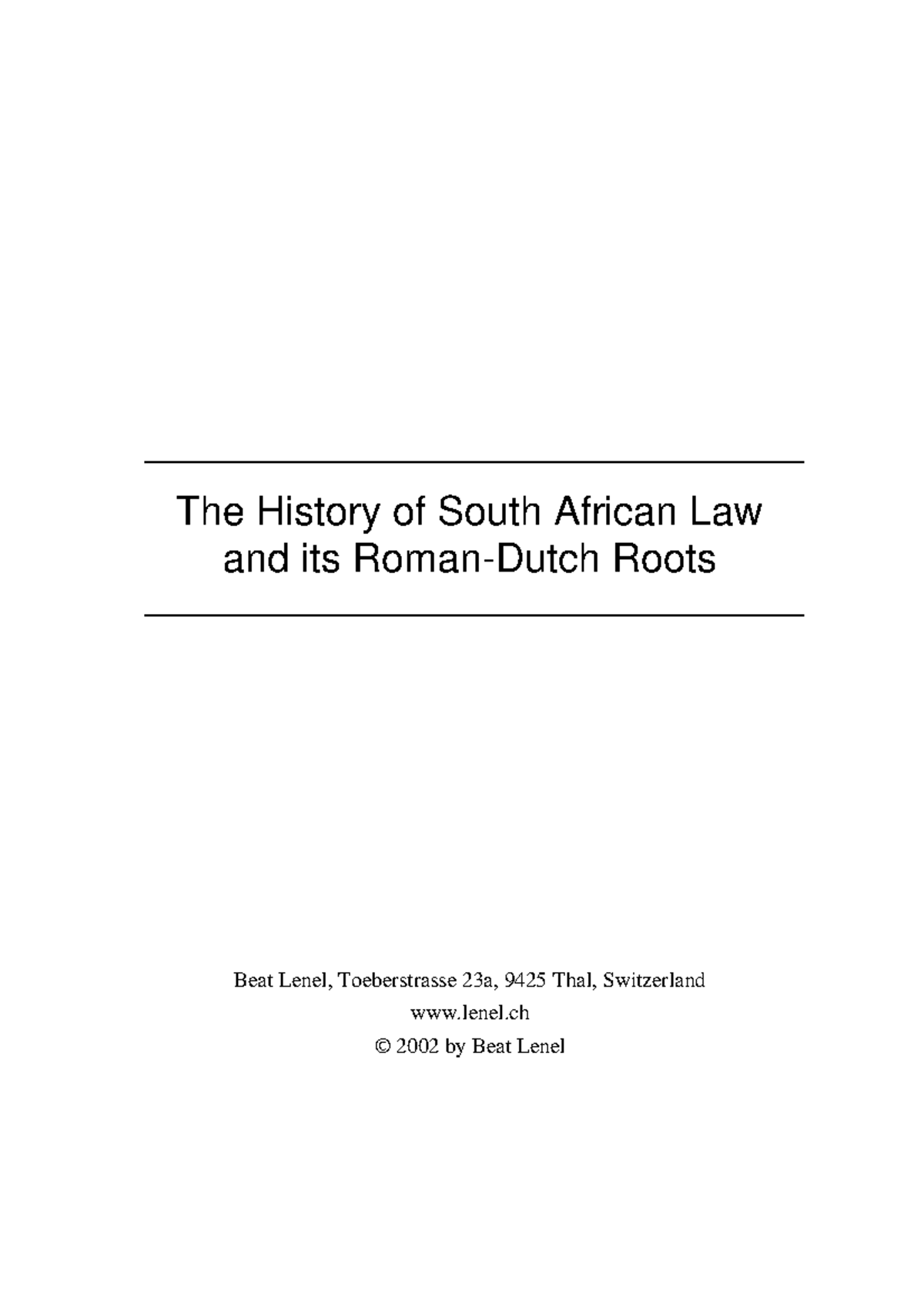 History of sa law notes for university students or higher institution ...