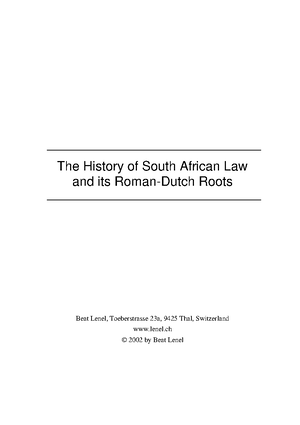 Origins and Sources of South African Law - , the various components) of ...