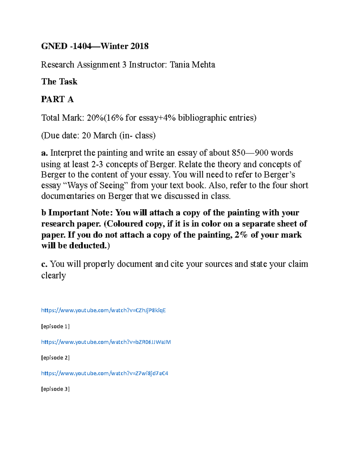 GNED 1404 Assignment 3 Instruction - GNED -1404—Winter 2018 Research ...