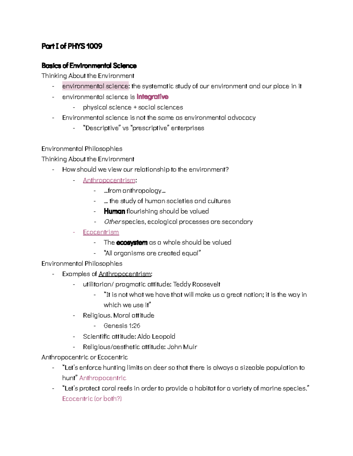 PHYS 1009 Unit 1 Notes - Teacher: Rick Boyd - Part I of PHYS 1009 ...