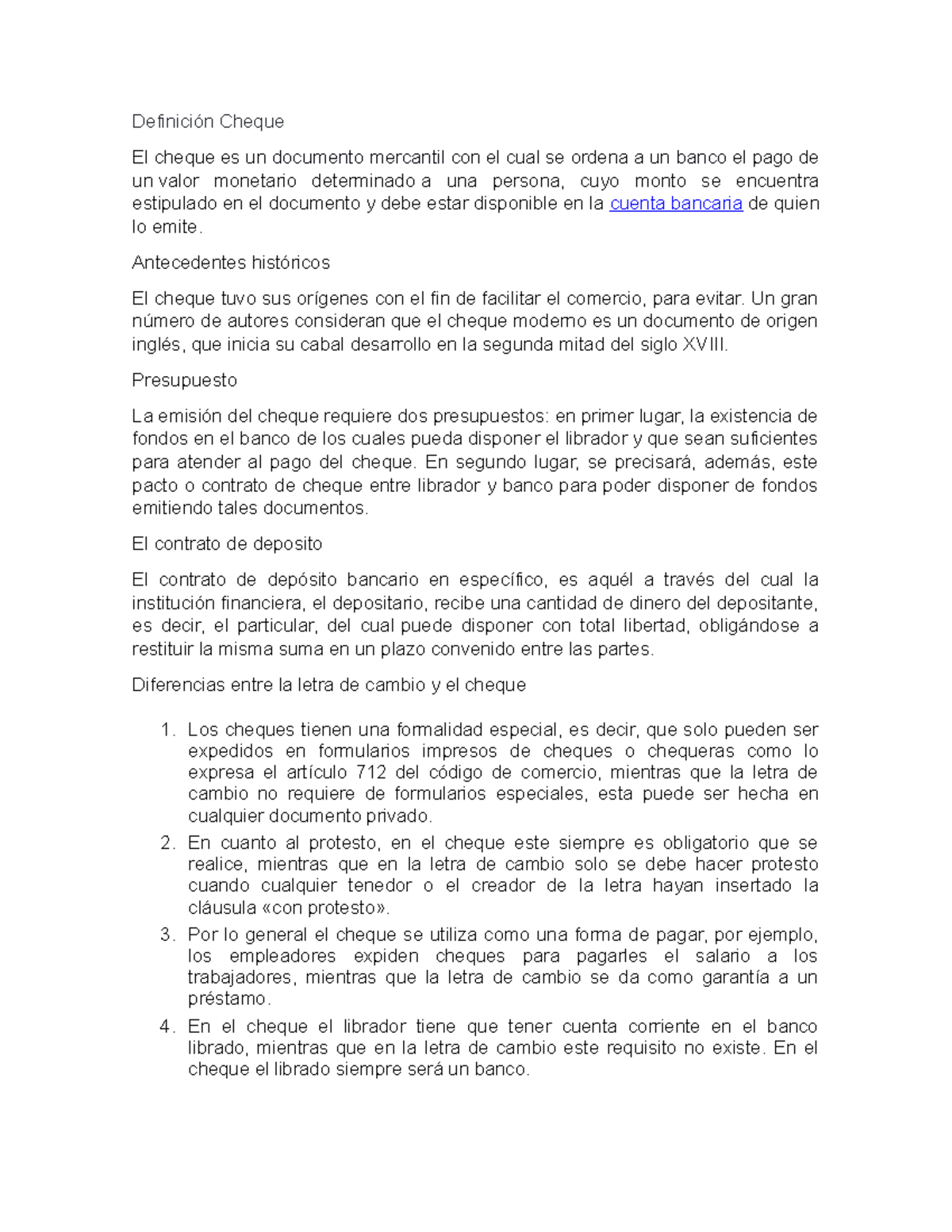 Definición Cheque - copceptos - Definición Cheque El cheque es un ...